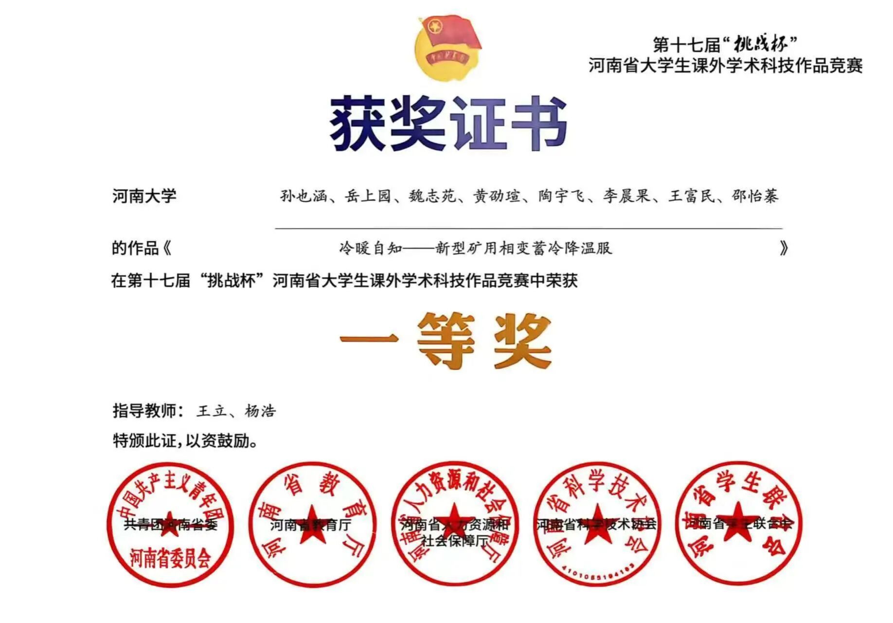 喜报 | 创新突破，冷暖自知：欧亚国际学院团队勇夺“挑战杯”河南省一等奖-河南大学欧亚国际学院